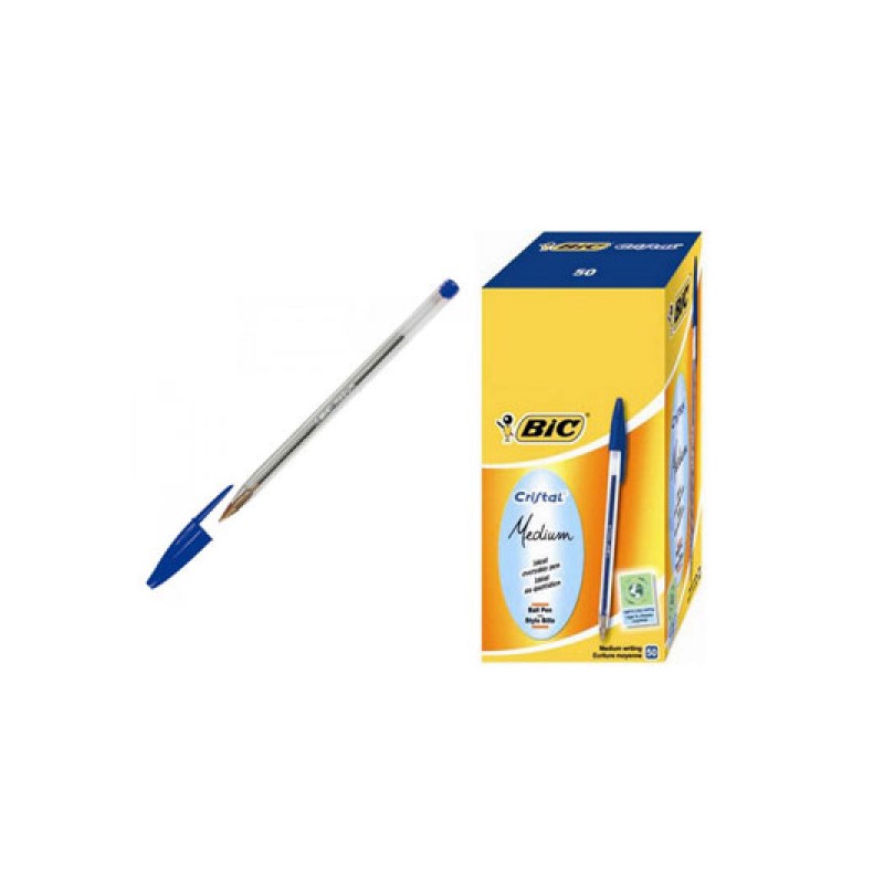 PENNE BIC CRISTAL MEDIUM BLU CF.50