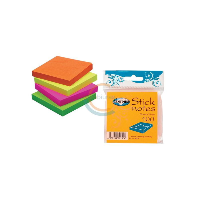 STICK NOTES 76X76 MM 100FF C.NEON