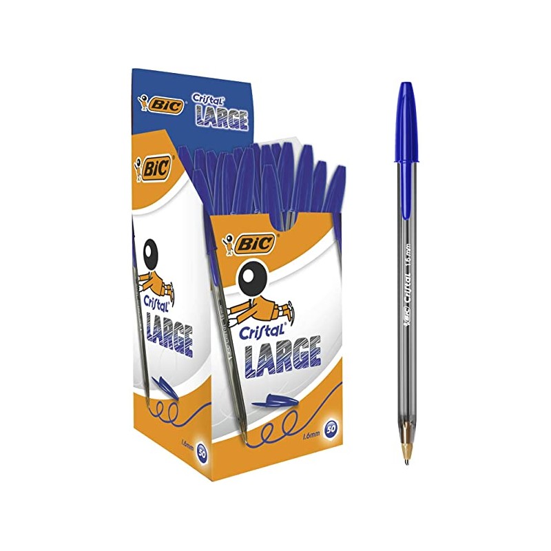 PENNE BIC CRISTAL LARGE 1.6 BLU 50PZ