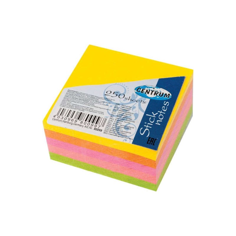 STICK NOTES 50X50MM 225SH 9 NEON