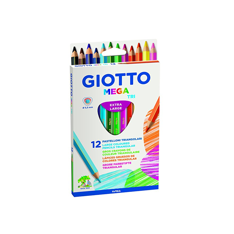 PASTELLI GIOTTO MEGA 12PZ TRIANGOLARI