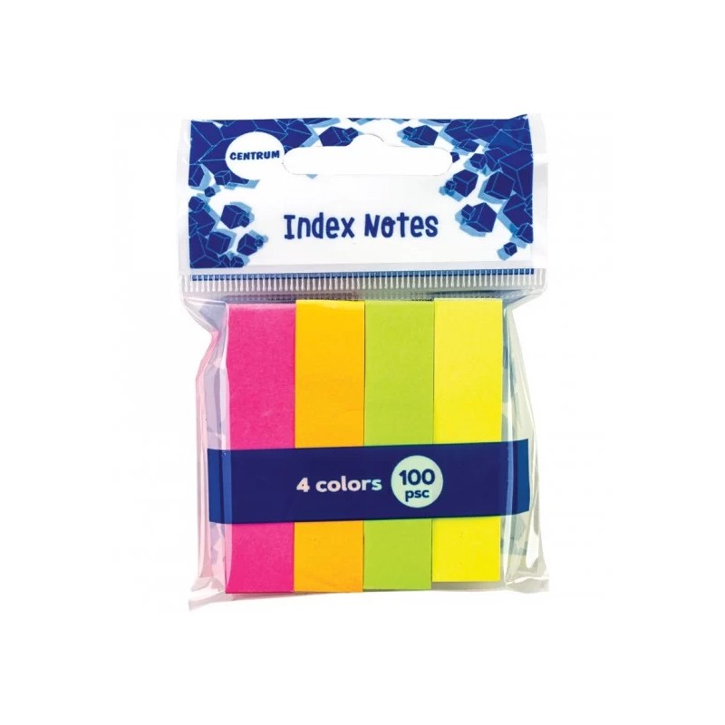 PAPER INDEX NOTES 50X12MM 100SH 4 NEON